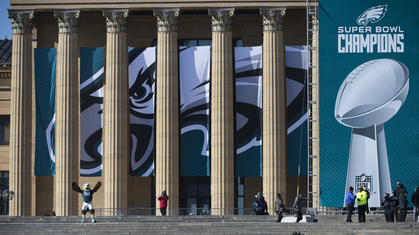 Giant cutouts of Eagles appear on famous Philadelphia steps | Yardbarker