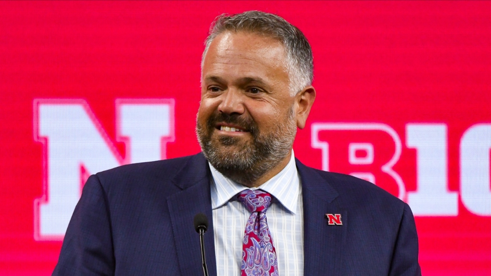 Nebraska HC Matt Rhule joins Kyle Larson in victory lane after Kansas ...