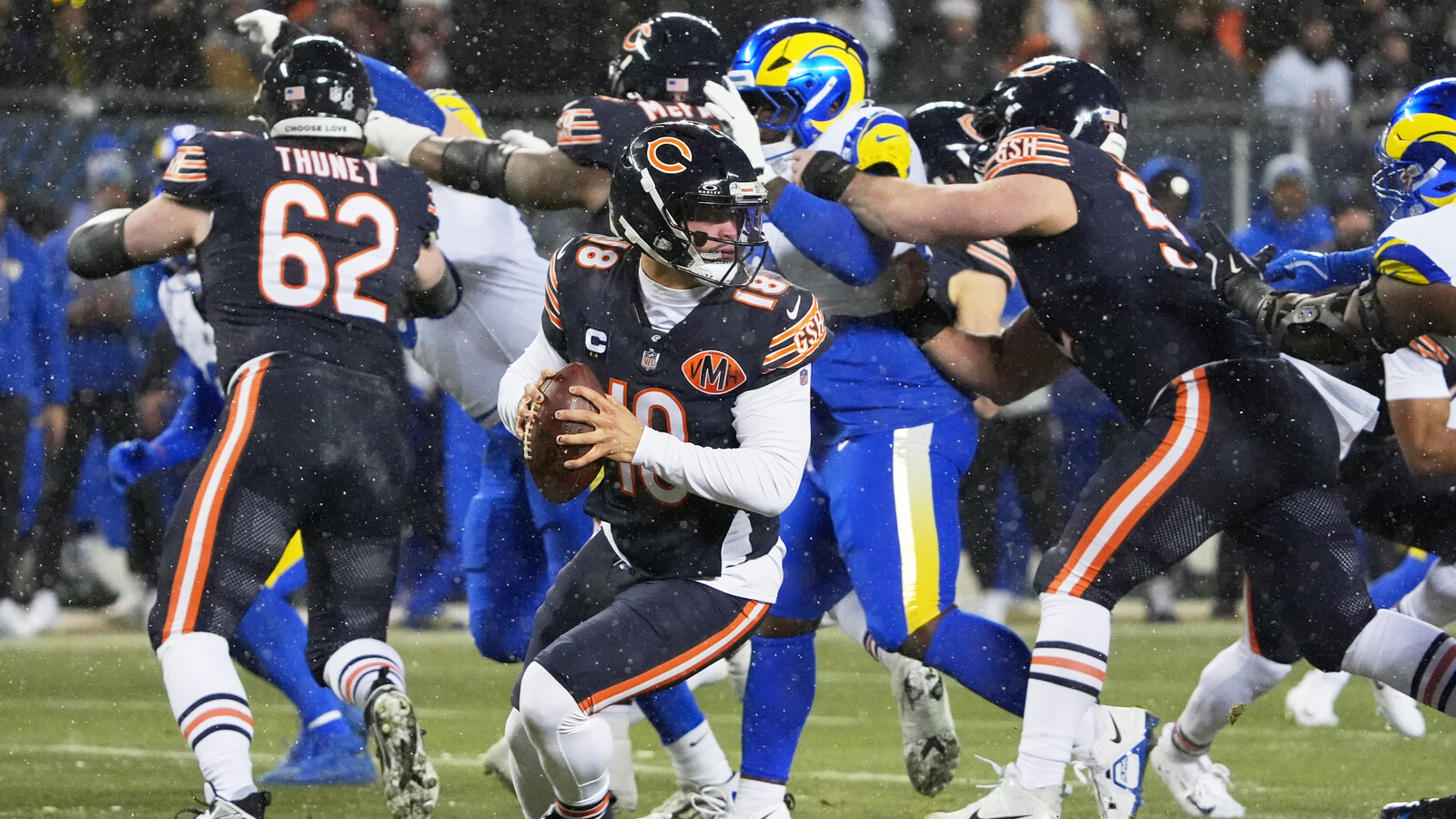 Terry McAulay says officials missed roughing the passer penalty on Caleb Williams vs. Rams ...