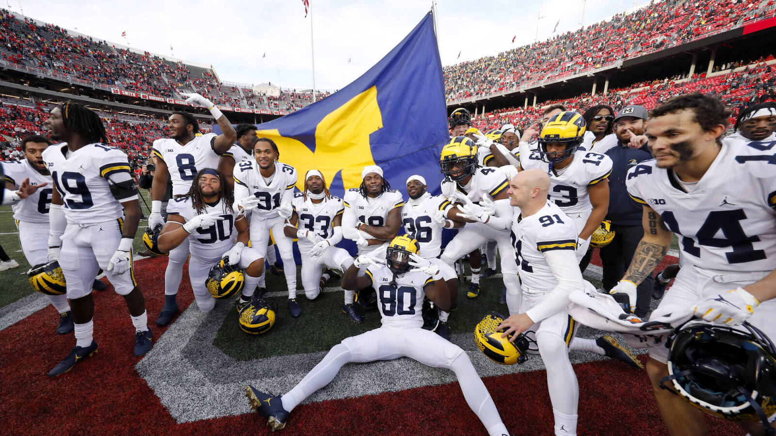 Michigan's Mike Sainristil Plants Flag On Ohio State's 'O' After Beat ...