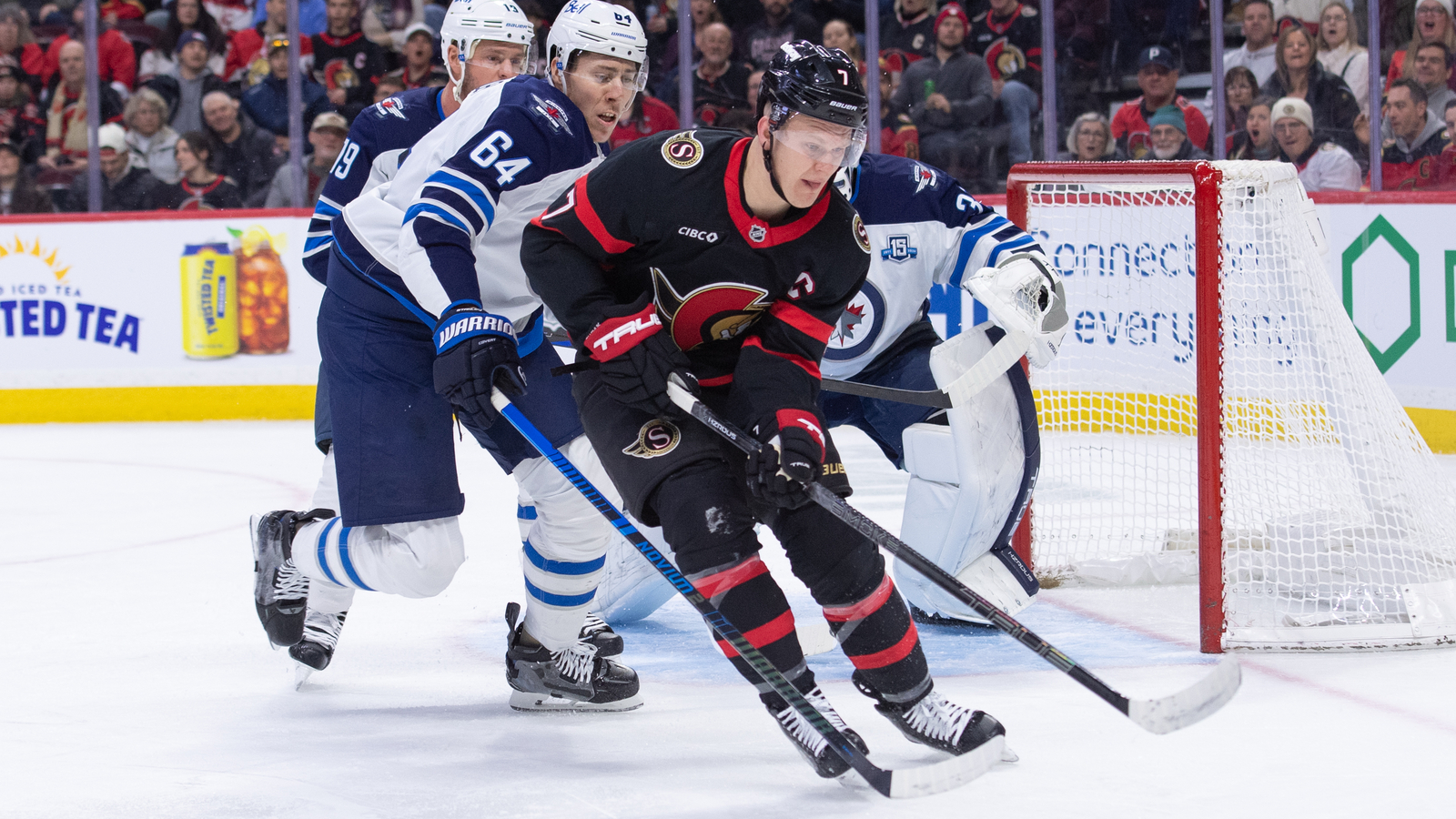 Brady Tkachuk knocked down after wild Logan Stanley sucker punch ...