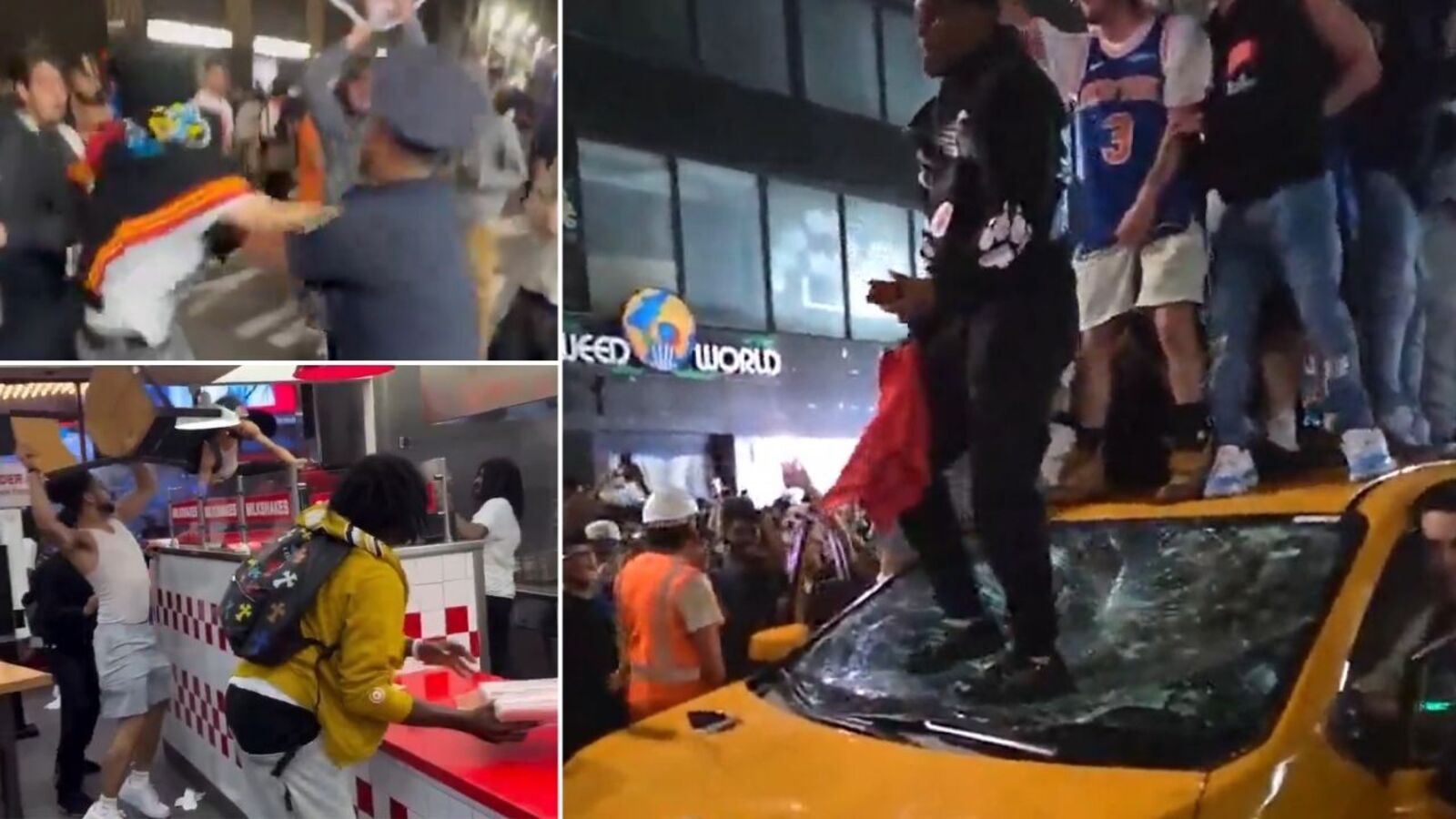 Knicks Fans Assault Police, Destroy Cab And Five Guys Restaurant In ...