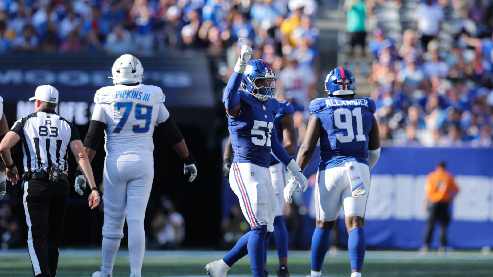 Giants star rookie’s performance against the Los Angeles Chargers ...