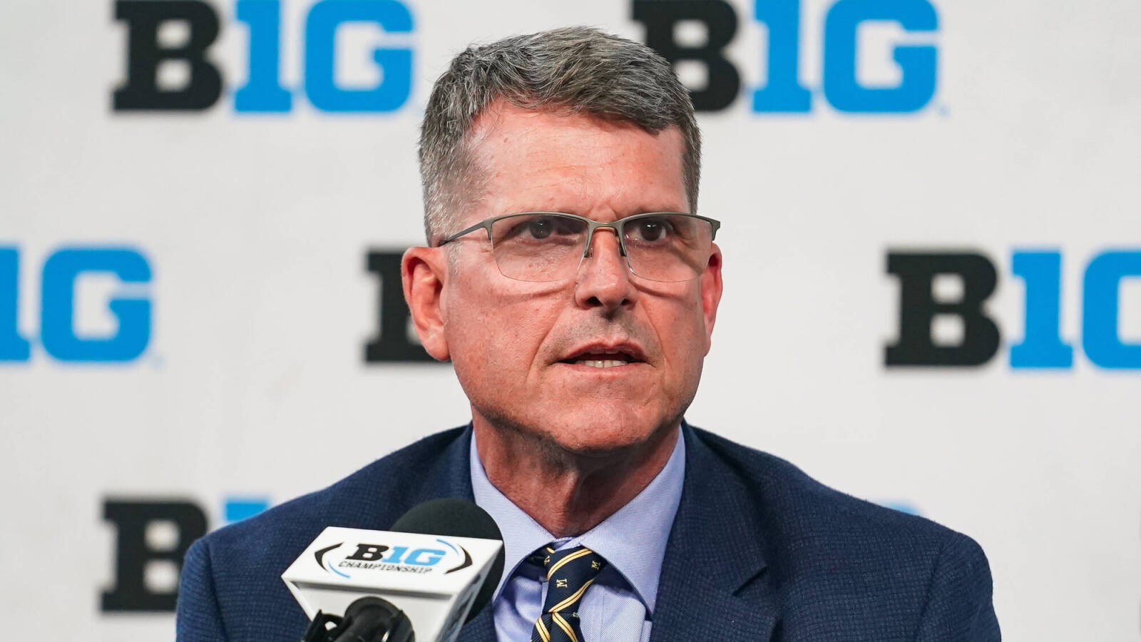 Jim Harbaugh Discusses The Game But Refuses To Talk Suspension