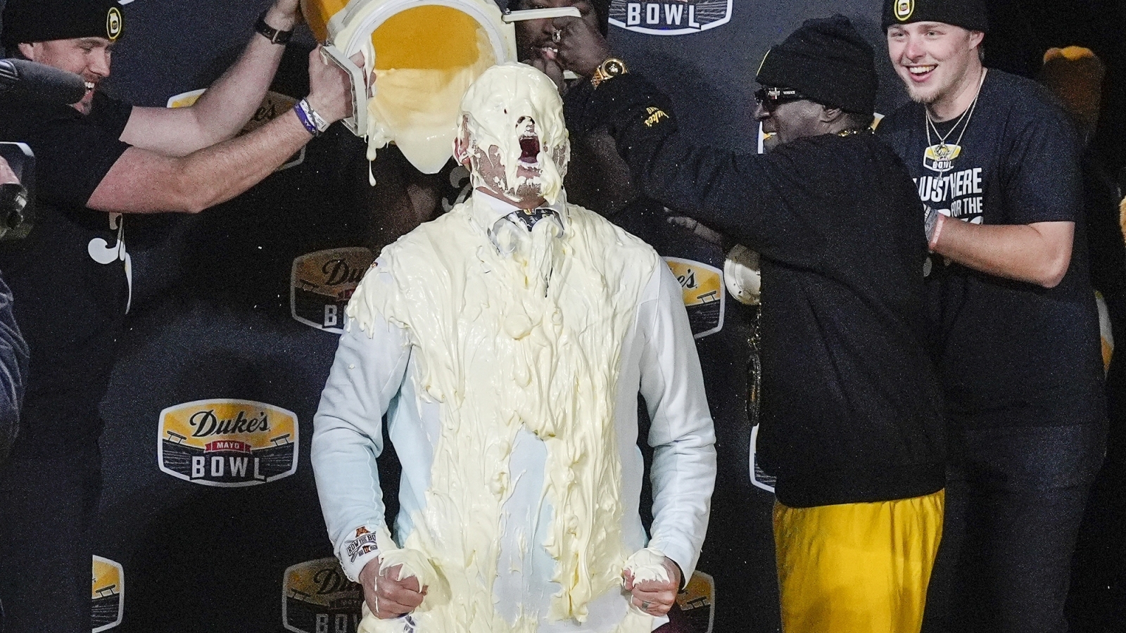 Minnesota players stunned over PJ Fleck's mayo bath | Yardbarker