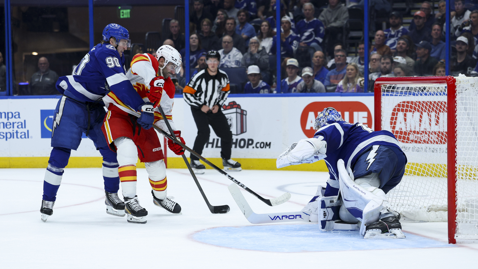 Vasilevskiy Solid Again vs Flames as Lightning Win 5th Straight ...