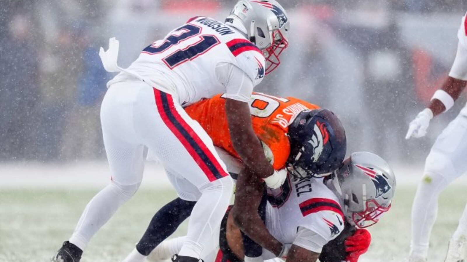 The Patriots Squeak By The Broncos In A Snow Game To Advance To The ...