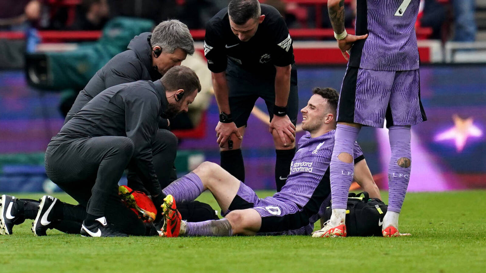 Stretcher out: Liverpool hit with double injury blow as Jota carried ...