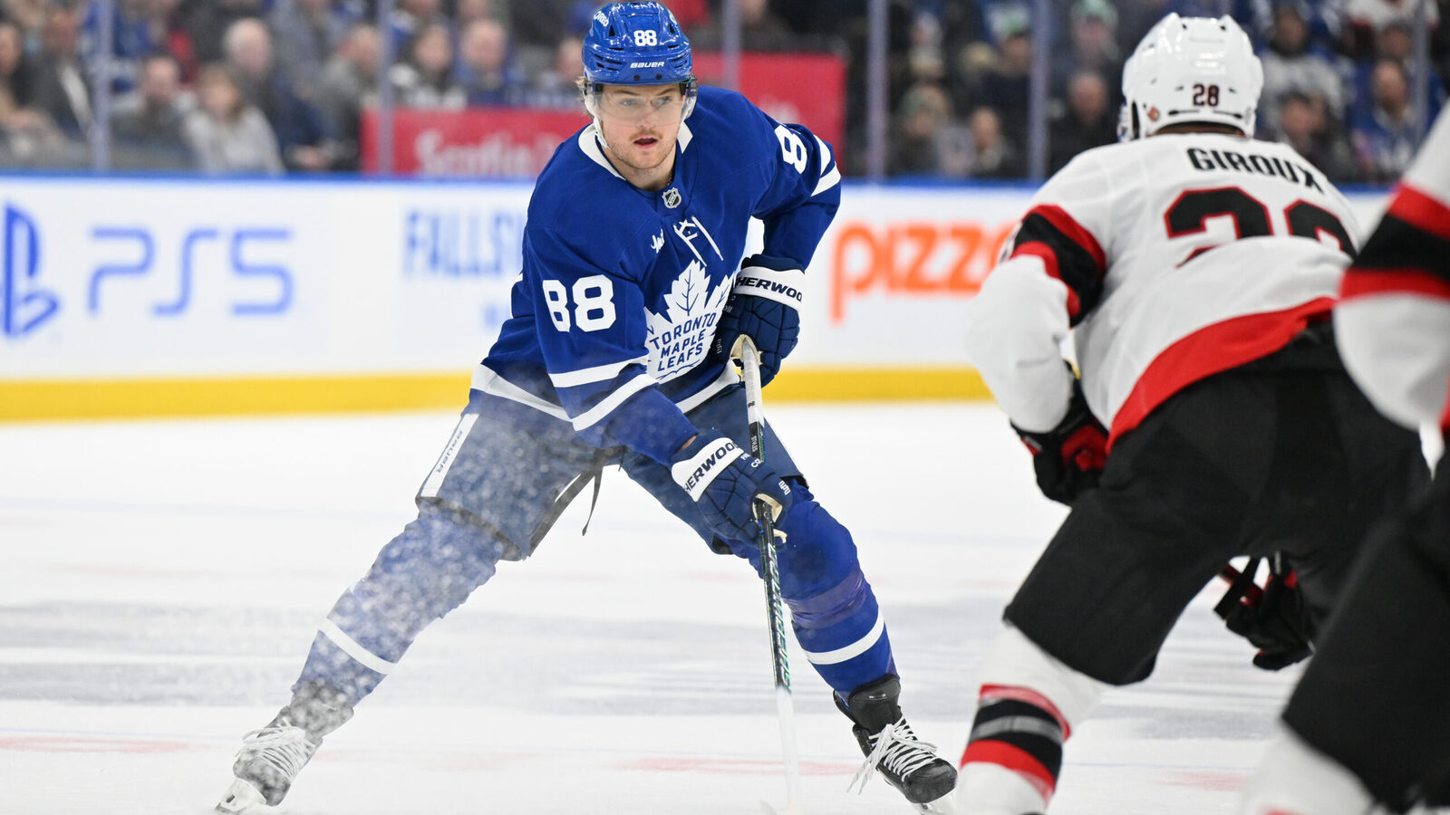 William Nylander leaves game vs. Senators with lower-body injury ...