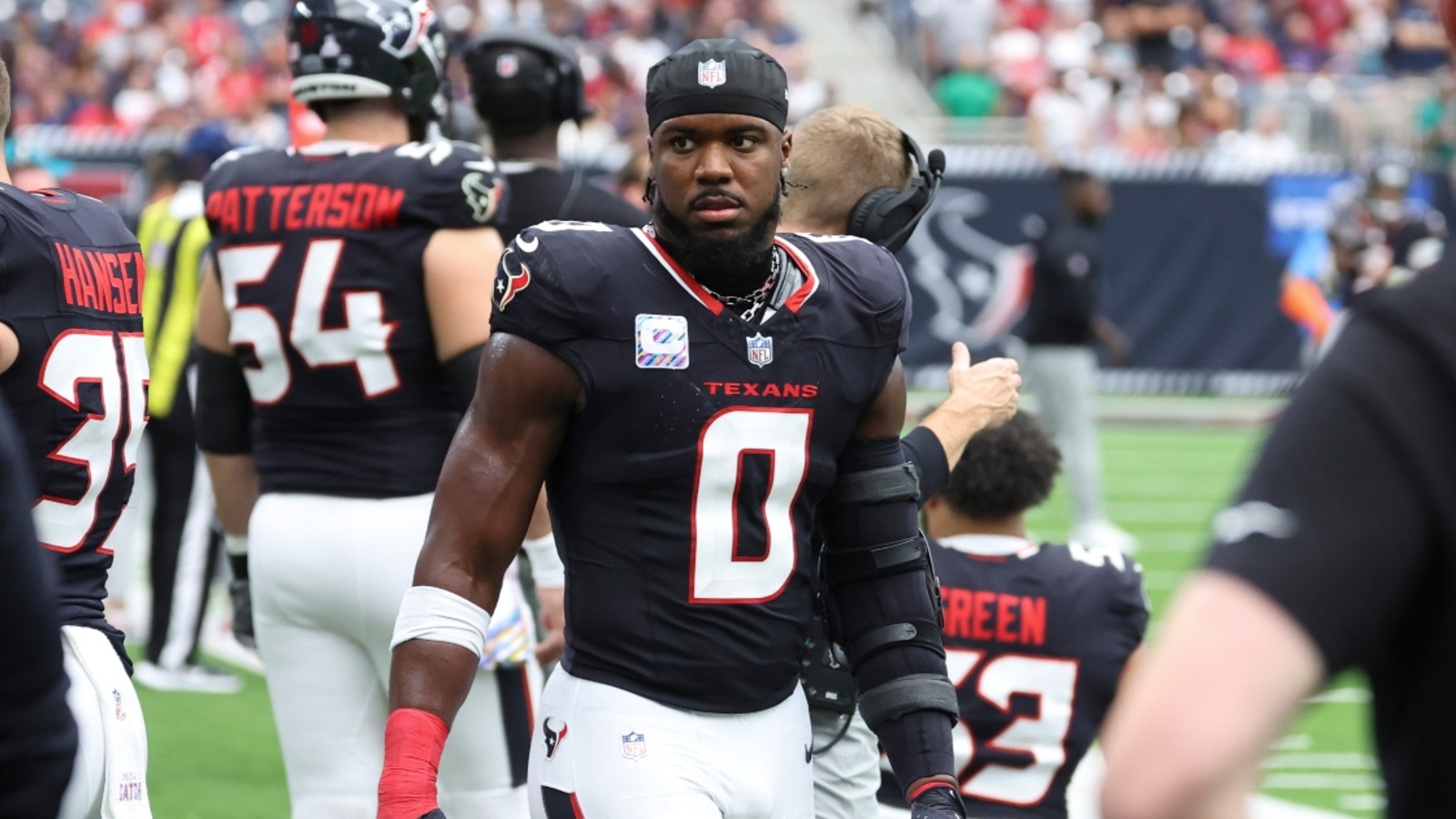 Texans HC DeMeco Ryans reacts to Azeez Al-Shaair hit that took Trevor ...