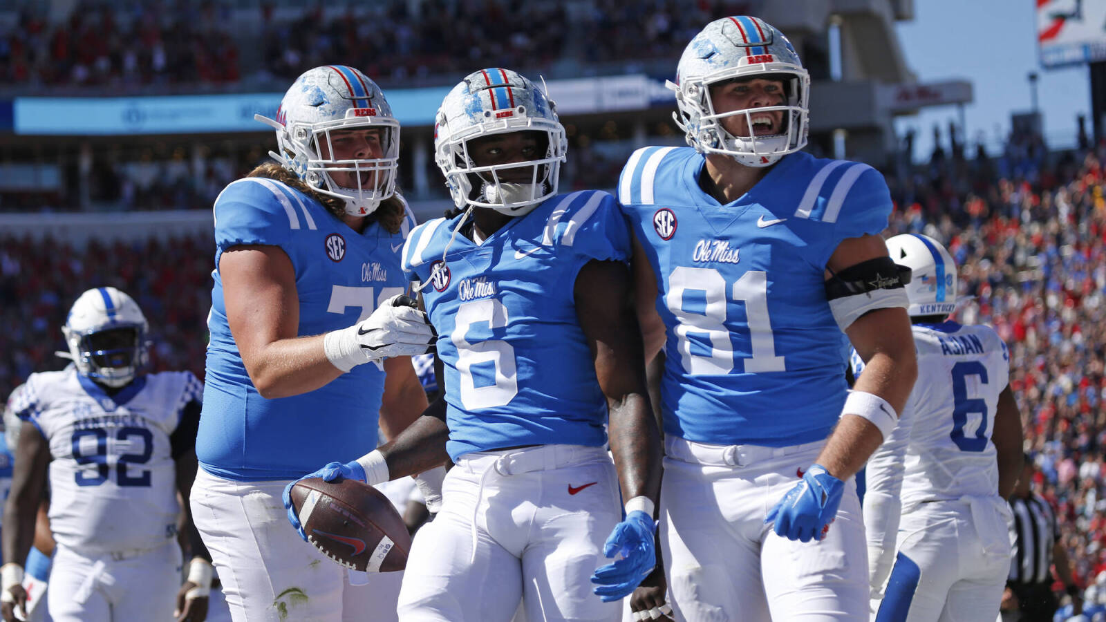 Watch: Ole Miss coaches booth goes crazy after beating Kentucky ...