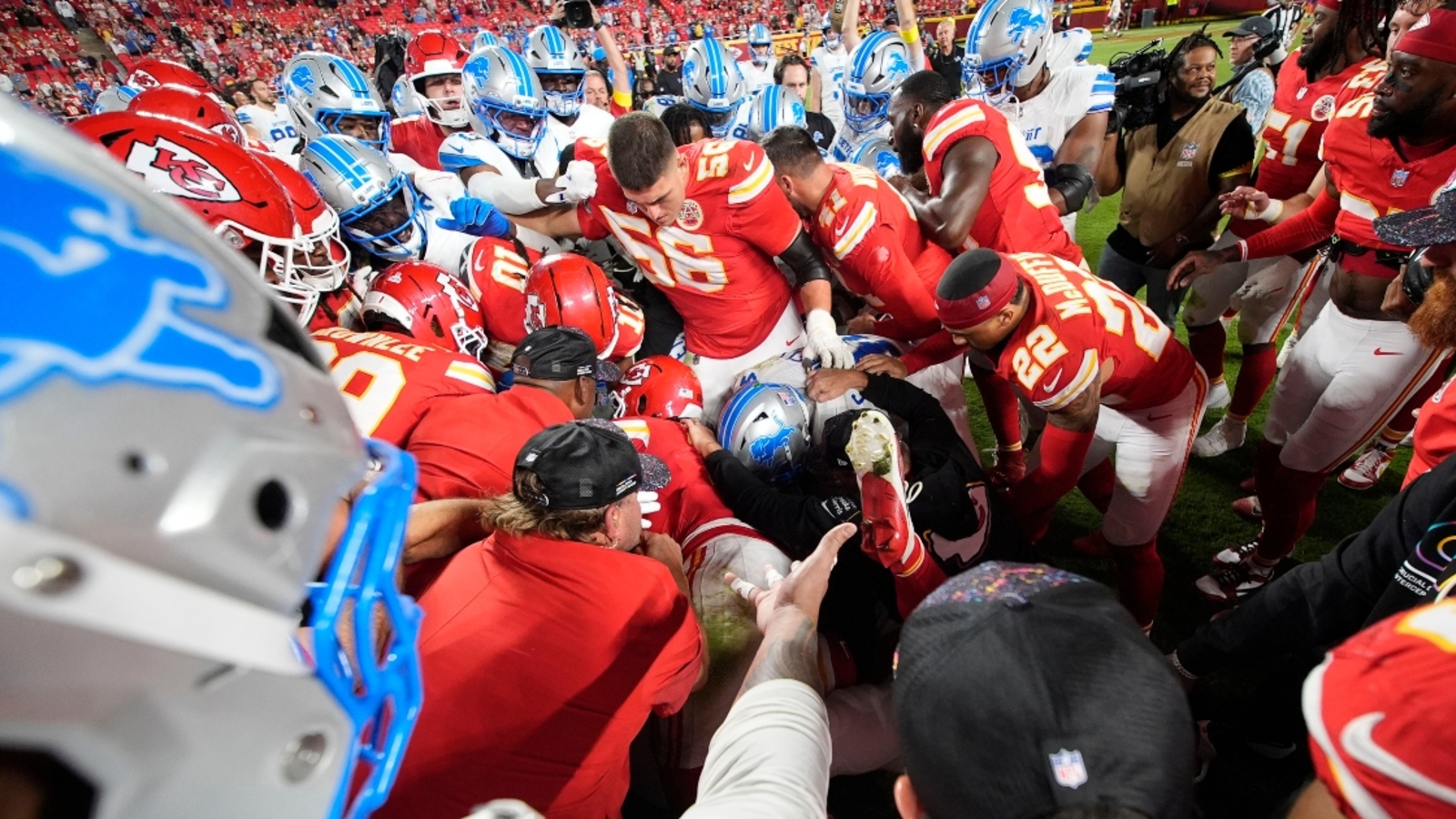 Chiefs-Lions postgame fight: Brian Branch suspended after punching JuJu ...