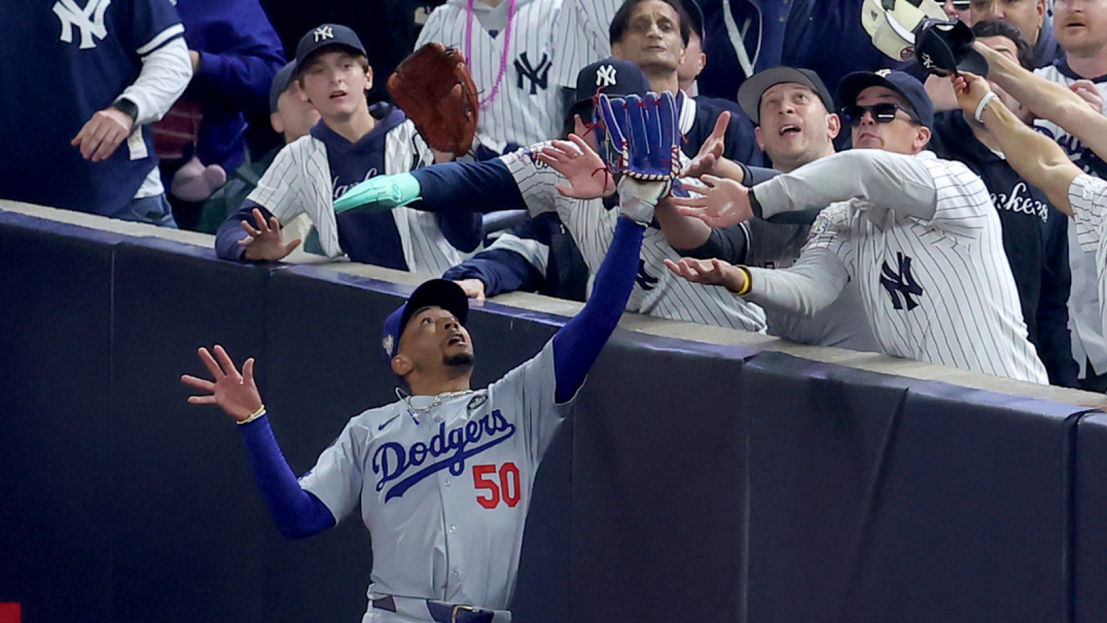 Watch: Yankees fans interfere with Mookie Betts, try to steal ball from ...