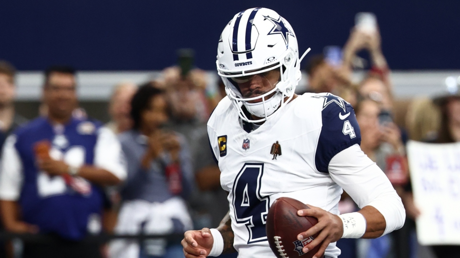 Dak Prescott injury update: Cowboys QB spotted with wrap on throwing ...