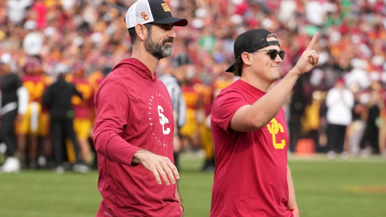 Mark Prior & Landon Knack Celebrated During USC Football Game Against ...