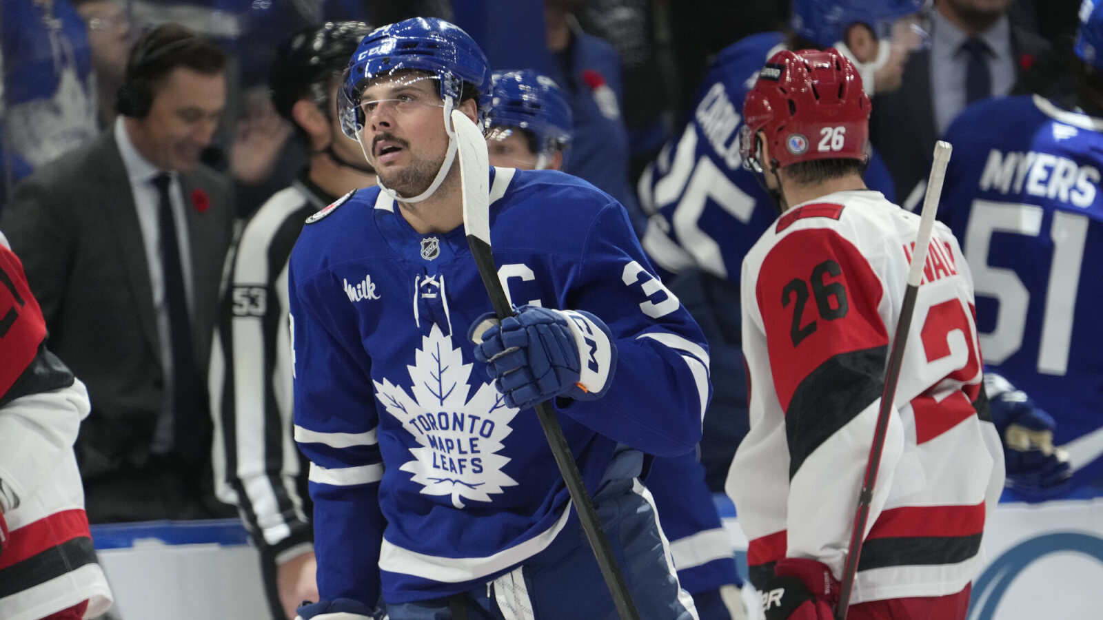 Stolarz Out, Auston Matthews Leaves Game After Hit From Zadorov ...