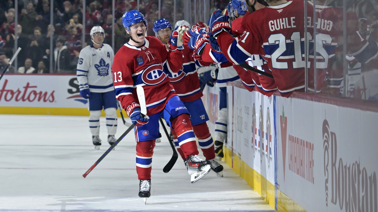 Cole Caufield scores Montreal Canadiens' season-opening goal while ...