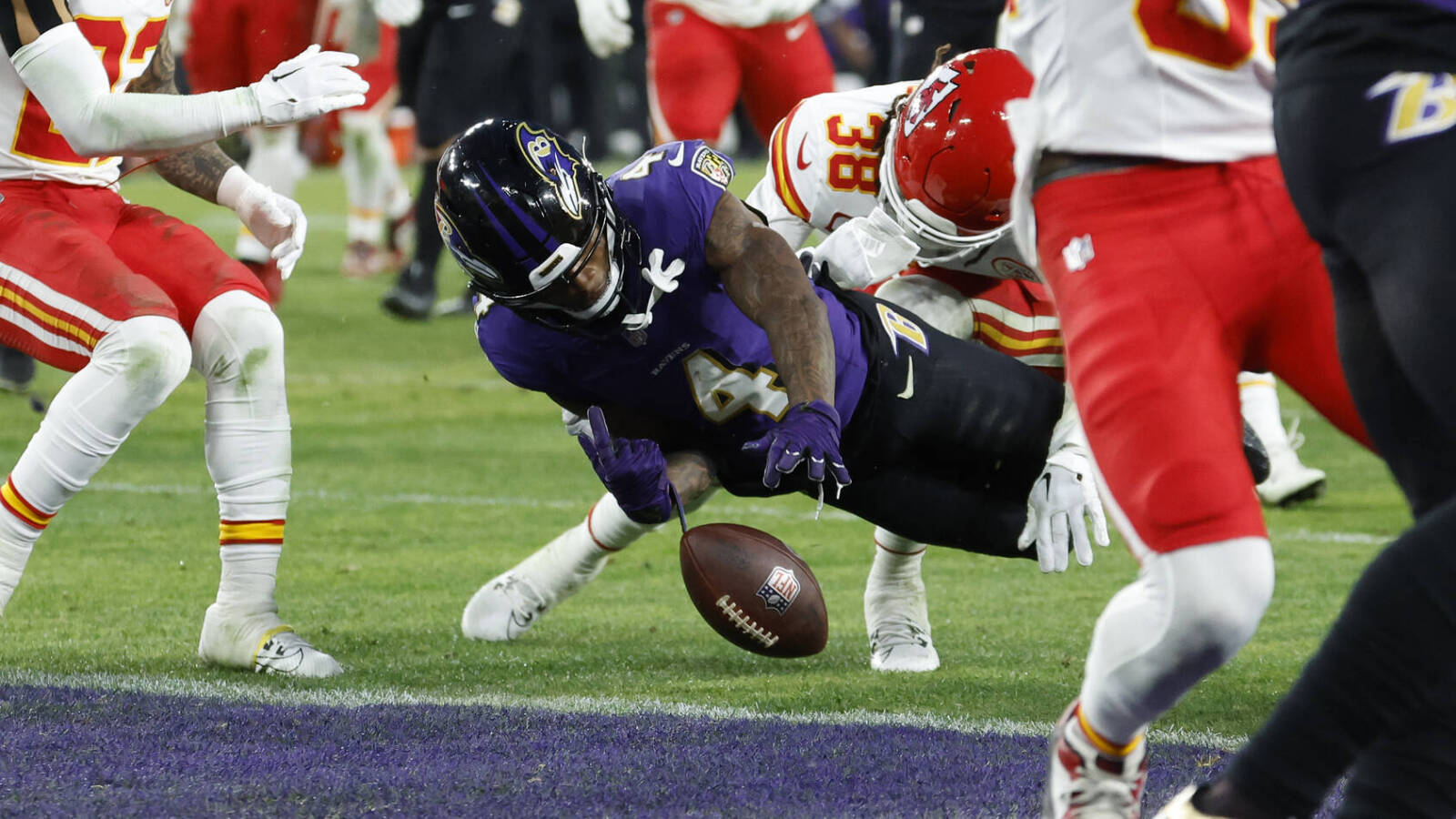 Watch: Ravens' Zay Flowers fumbles at Chiefs 1-yard line | Yardbarker
