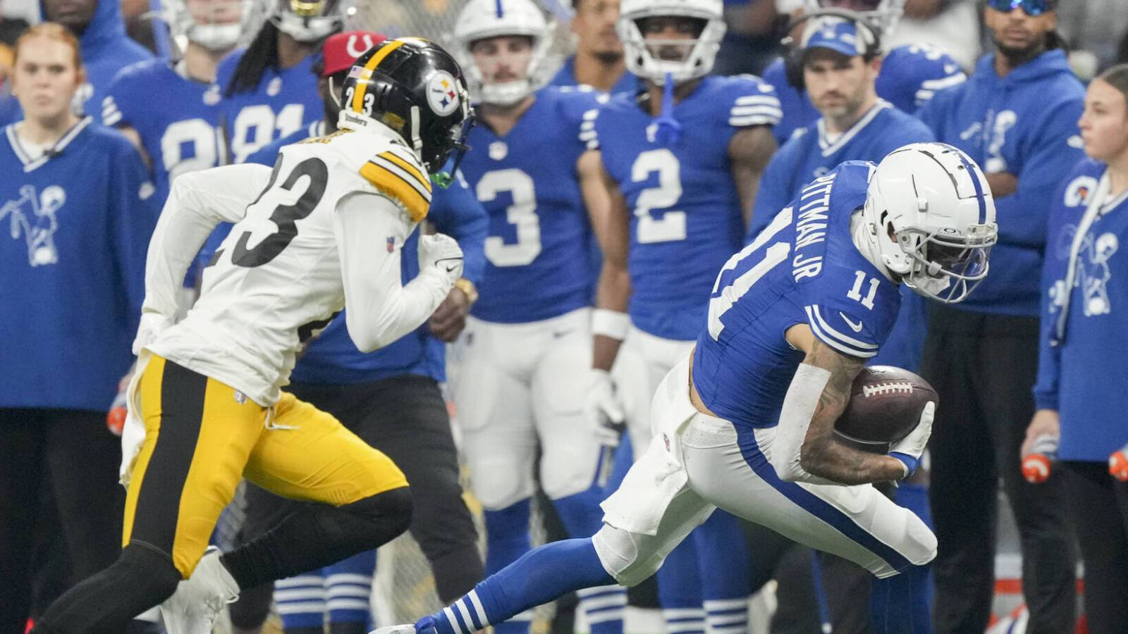 Watch: Steelers safety ejected after huge hit on Colts' Michael Pittman ...