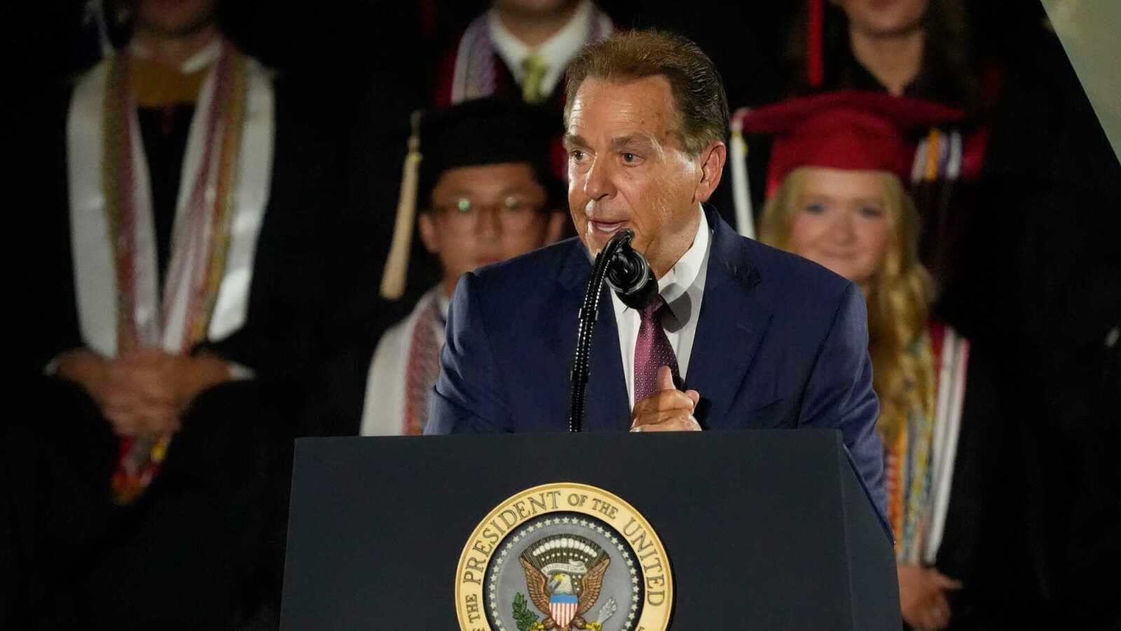 Nick Saban, SEC coaches show off golf swings at Regions Tradition ...