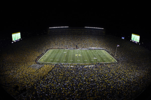 College Football Stadiums At Night