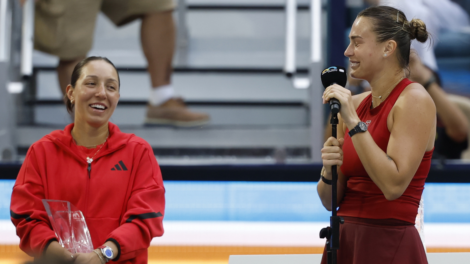 Watch: Jessica Pegula gets revenge, swipes Aryna Sabalenka's 'Marg-Aryna' Miami Open cocktail ...