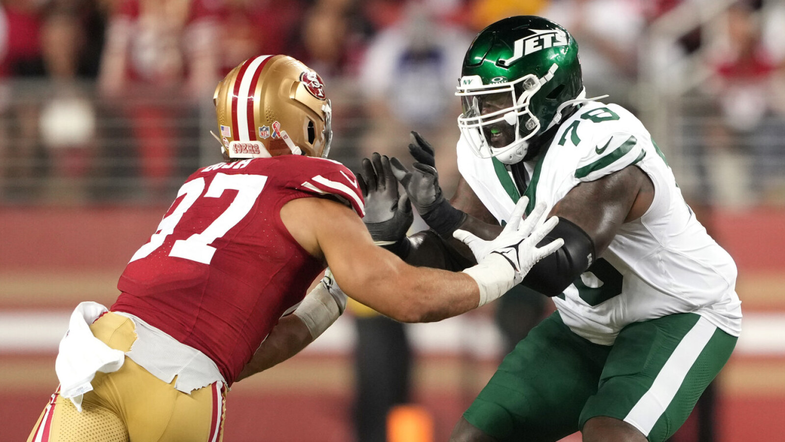 This Jets O-lineman is showing toughness playing through injuries ...