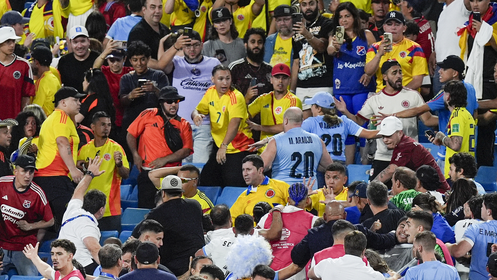 Watch: Darwin Nunez, Uruguay players brawl with Colombia fans | Yardbarker