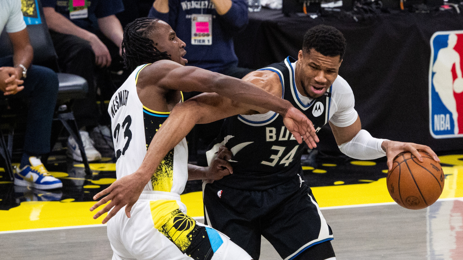 Watch: Bucks-Pacers Game 2 gets heated after foul to Siakam | Yardbarker