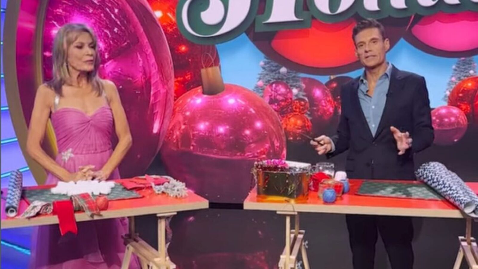 Ryan Seacrest & Vanna White Face Off in Gift Wrapping Competition — See ...