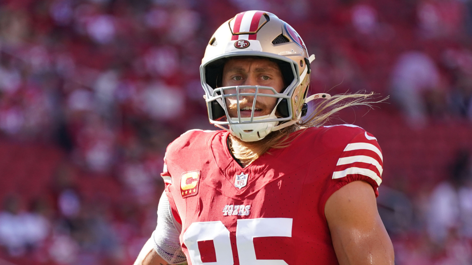 Watch: 49ers' Kittle wears Purdy's college helmet after losing bet ...